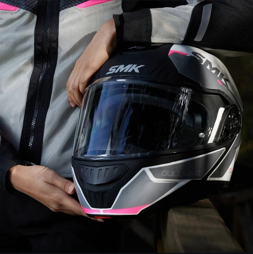 SMK gullwing kresto gl169 flip up modular white grey pink helmet ...