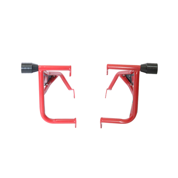 Red Crash Guard With Dual Sliders For Yezdi Scrambler – Primo Customs