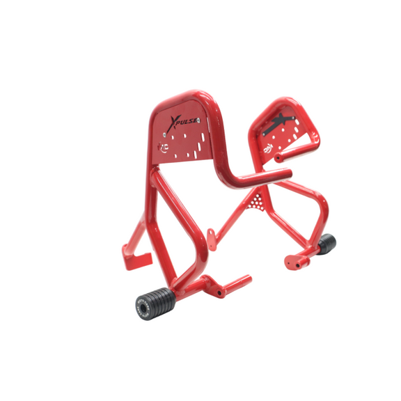 Crash Guard With Dual Sliders For Hero Xpulse 210 (Red) – Primo Customs