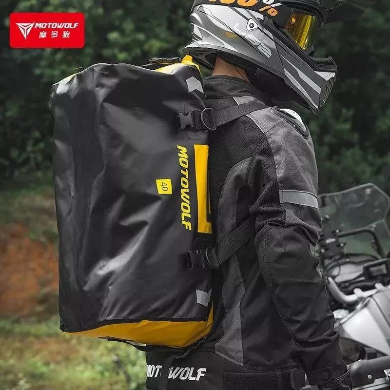 MOTOWOLF | Motorcycle Tail Bag - 40L Waterproof | Duffel Bag for Touri ...
