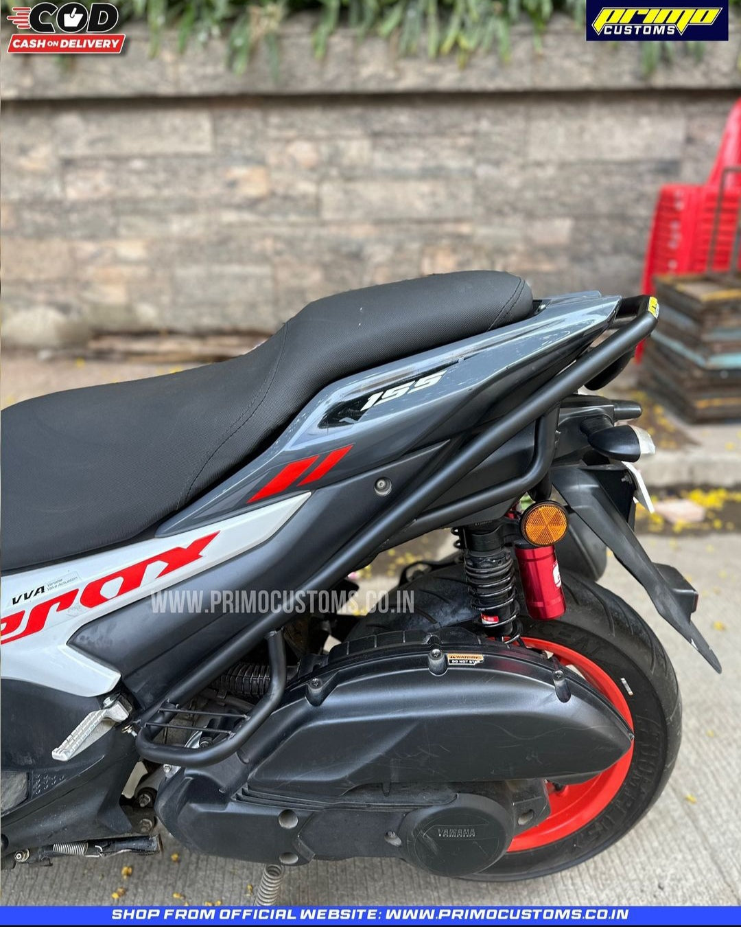 YAMAHA AEROX 155 CRASH GUARD WITH SLIDERS – Primo Customs