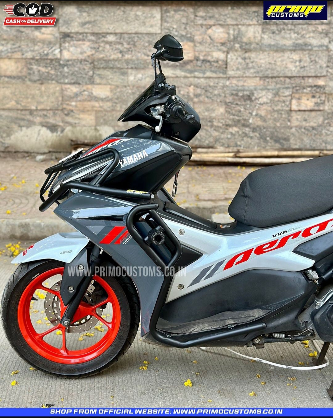 YAMAHA AEROX 155 CRASH GUARD WITH SLIDERS – Primo Customs