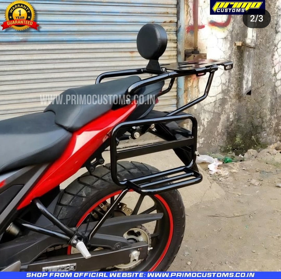 Honda NX/CB 200X Top Rack With Backrest – Primo Customs