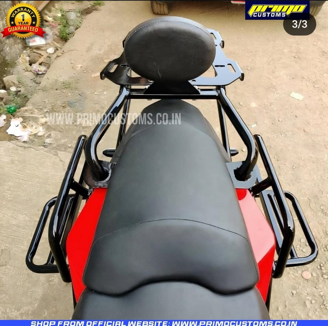 HONDA NX/CB 200X TOP RACK WITH BACKREST – Primo Customs